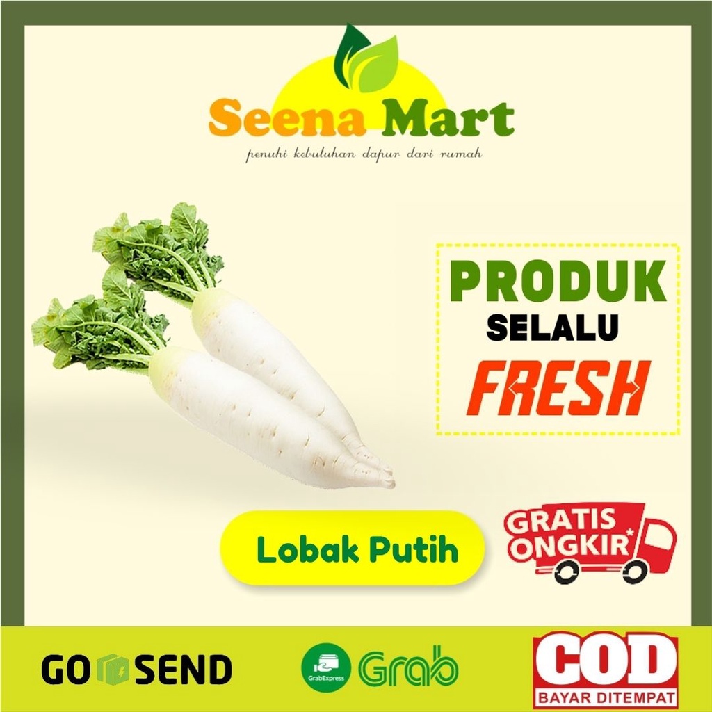Jual Sayuran Lobak Putih Besar Daikon Lobak Jepang Kimchi Sayur Segar ...