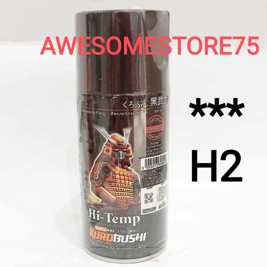 Jual SAMURAI *** H2 HI TEMP BLACK DOFF Hitam Tahan Panas High Cat Semprot | Shopee Indonesia