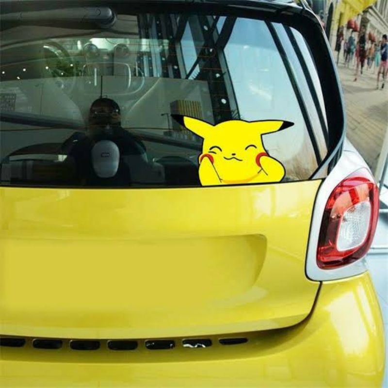 Jual decal sticker cutting sticker mobil pokemon Pikachu stiker mobil ...
