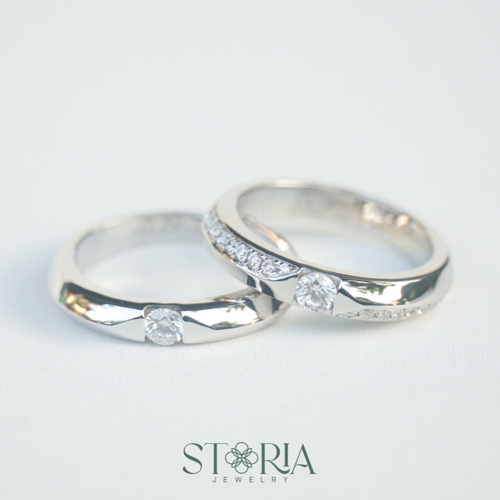 Jual Cincin Kawin Couple Perak Sterling Silver 925 SS-77 Nikah Tunangan ...