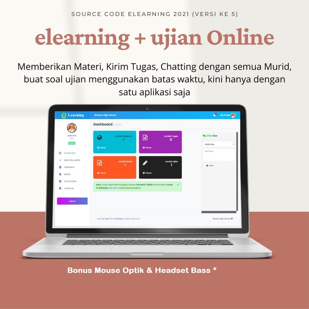 Jual Source Code E-Learning PHP Native Versi 5 Plus Ujian Online ...