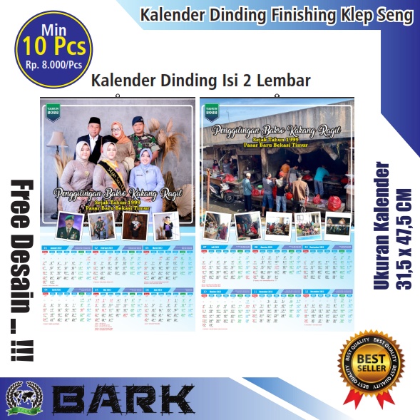 Jual cetak kalender custom dinding sekolah universitas instansi ...