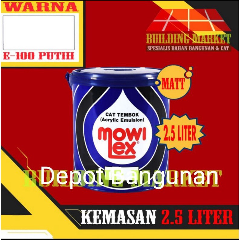 Jual Cat Taman Cat Tembok Mowilex Interior E - 100 Putih 2.5 Liter ...