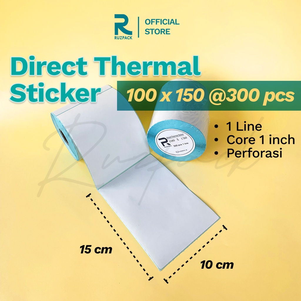 Jual Direct Thermal Sticker [100x150 MM] Stiker Resi Pengiriman Label ...