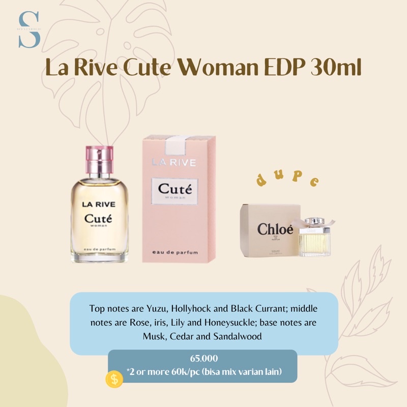 Jual La Rive Cute Woman EDP 30ml | Dupe chloe | Shopee Indonesia