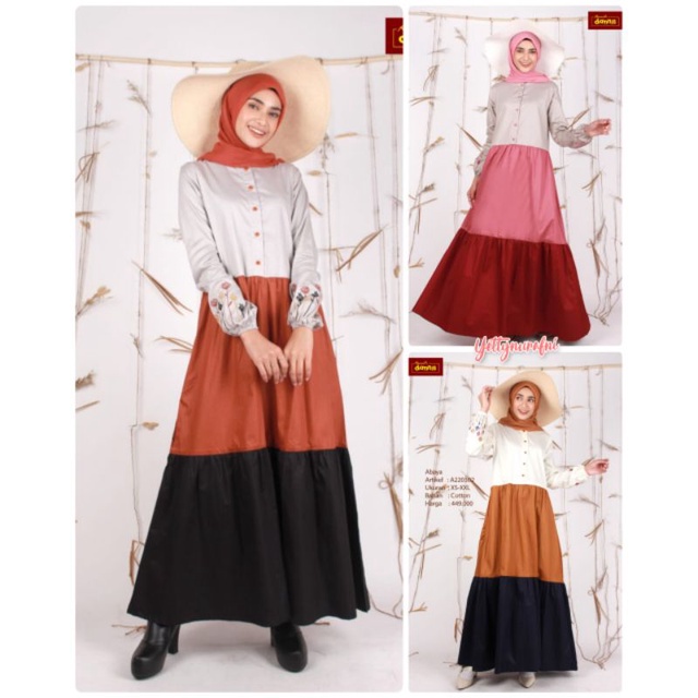 Jual Gamis DANNIS A220302 Terbaru Cream - Pink - Teracota Free Masker ...
