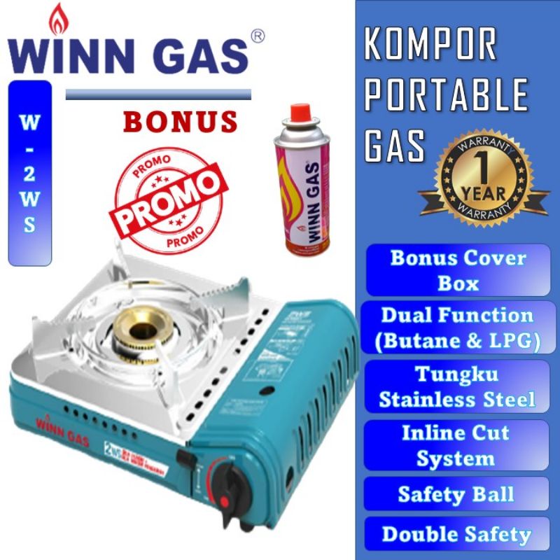 Jual Winn gas W-2WS Kompor Portable/Kompor Gas Kaleng (2in1 & bisa ...