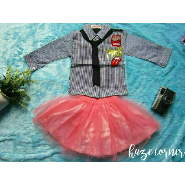 Jual Setelan rok tutu kemeja lengan panjang baju anak bayi 1- 2 tahun ...