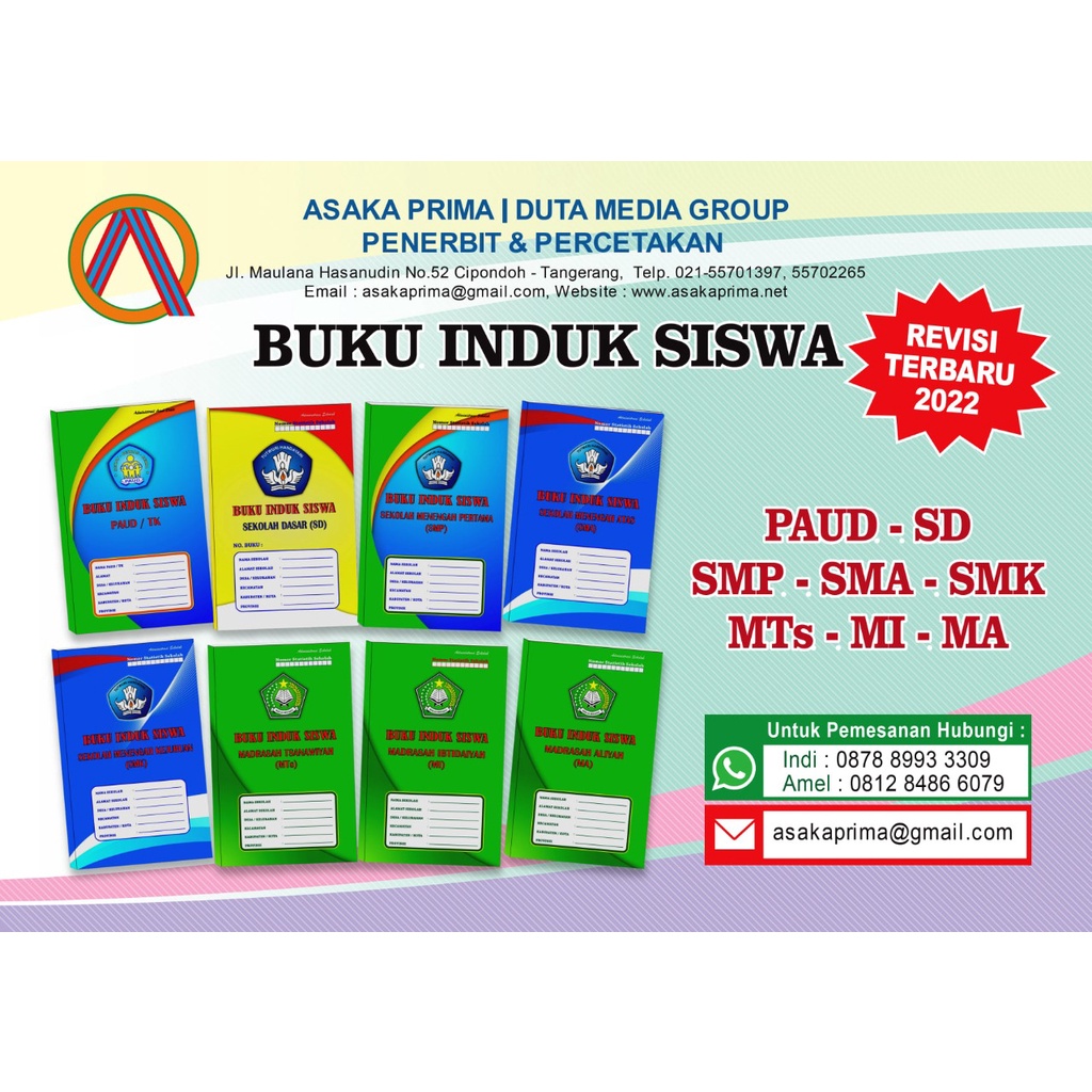 Jual Buku Induk K13 Siswa | PAUD | SD | SMP | SMK | Revisi Terbaru 2022 ...