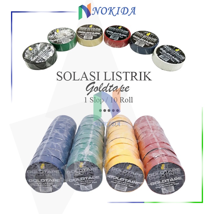 Jual Nokida Solasi Listrik Kecil Gold Tape [10 Pcs] / Solatip Hitam ...