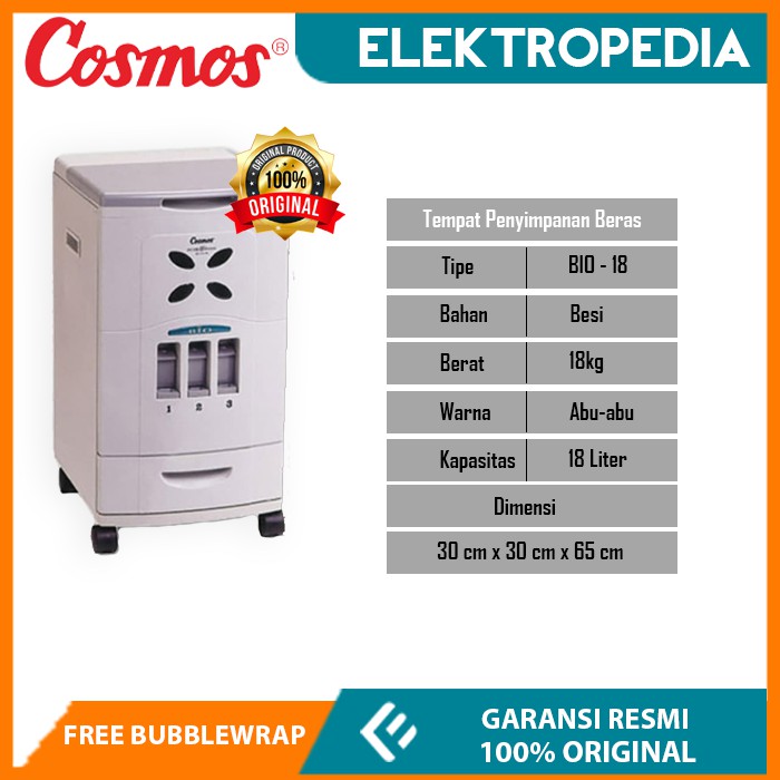 Jual Cosmos - Rice Box / Tempat Penyimpanan Beras / Tempat Beras 18 Kg ...