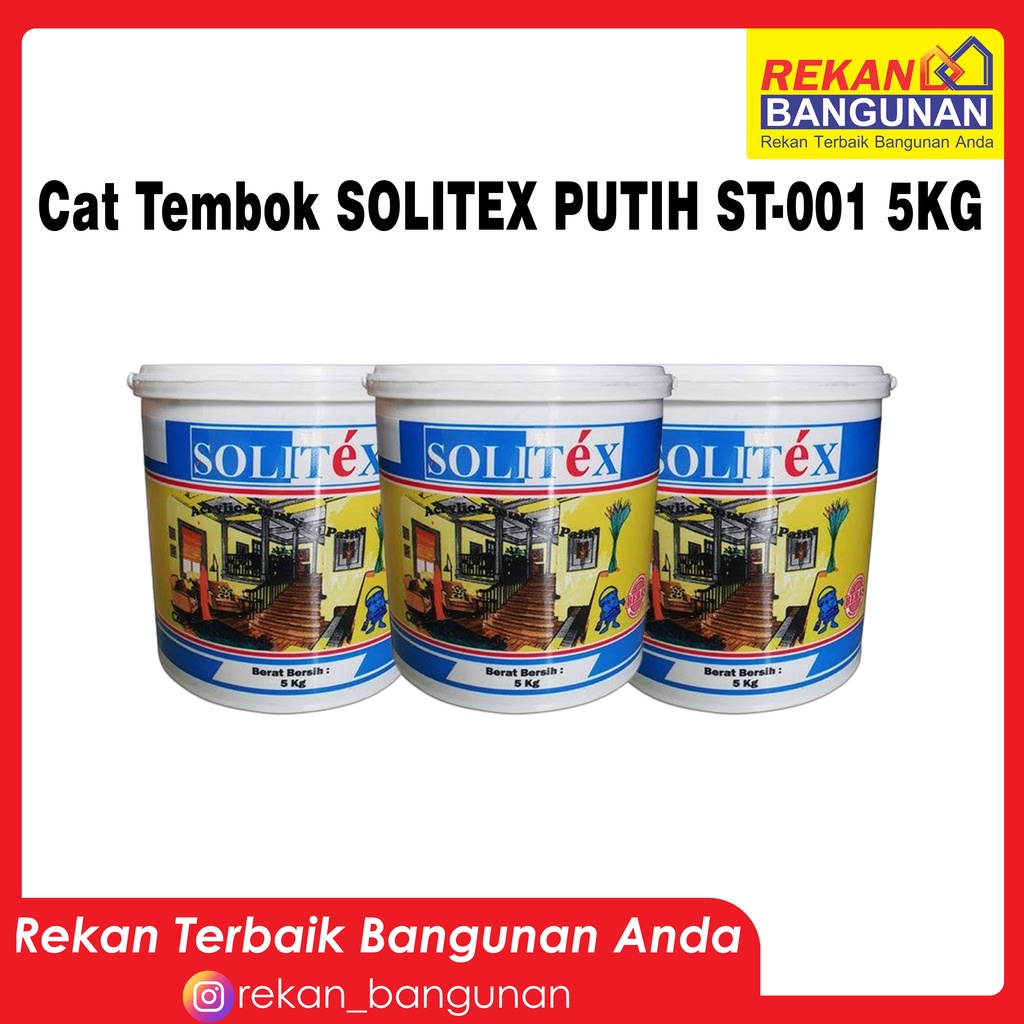 Jual Cat Tembok SOLITEX PUTIH ST-001 5KG | Shopee Indonesia