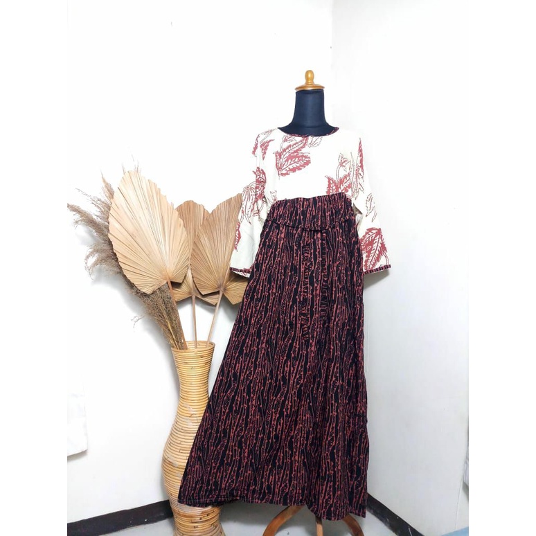 Jual Daster Huza Batik Pekalongan Longdres Wiru Oval Resleting (HN ...
