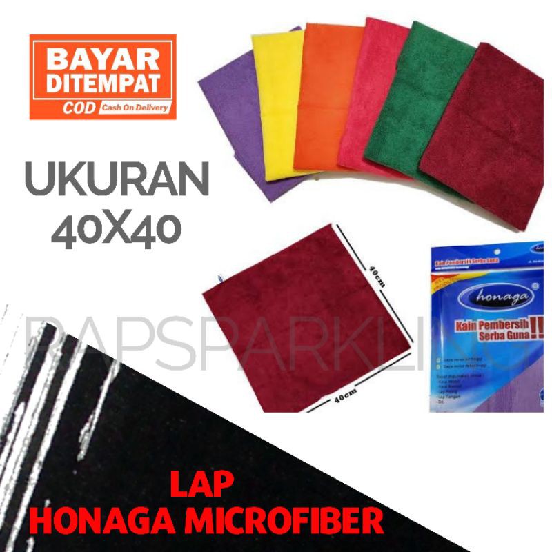 Jual Lap Microfiber Honaga 320gsm ukuran 40x40 | Shopee Indonesia
