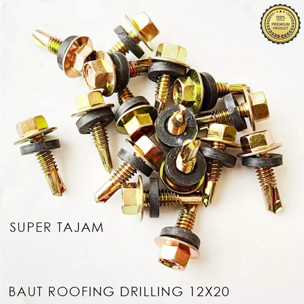 Jual Baut Roofing ukuran 12x20 isi 300pcs baut Self Drilling Screw ...