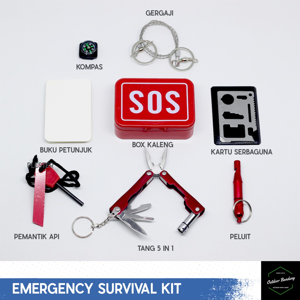 Jual PAKET LENGKAPP SOS OUTDOOR SURVIVAL KIT CAMPING HIKING EMERGENCY ...