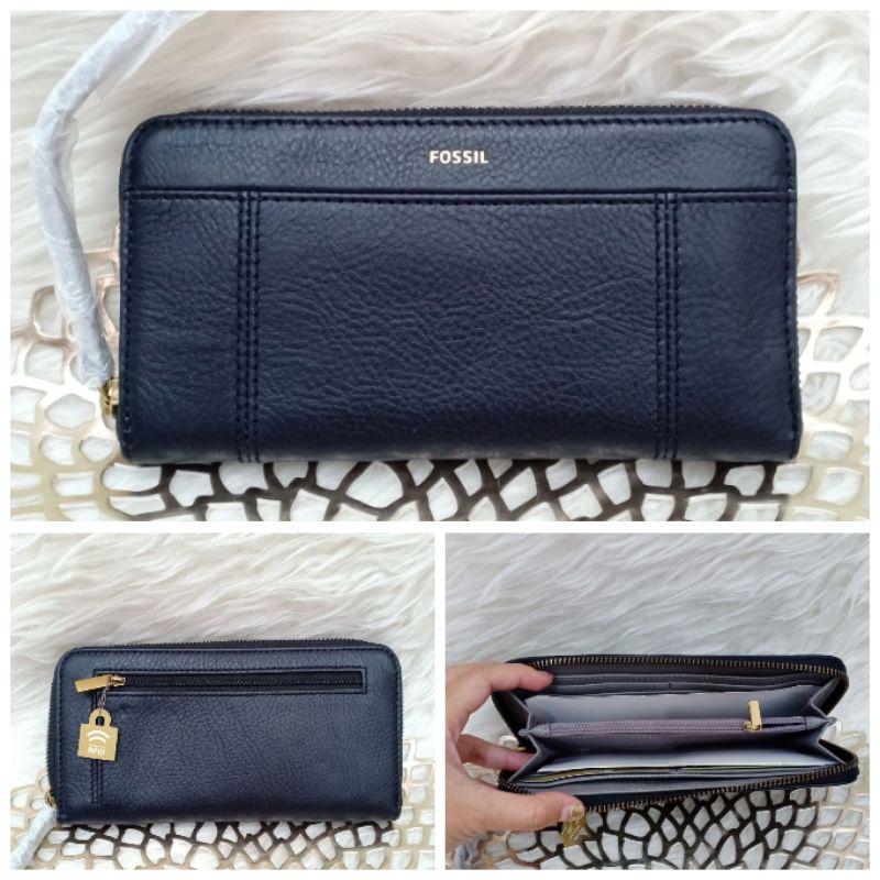Jual Dompet fossil jori zip clutch midnavy | Shopee Indonesia