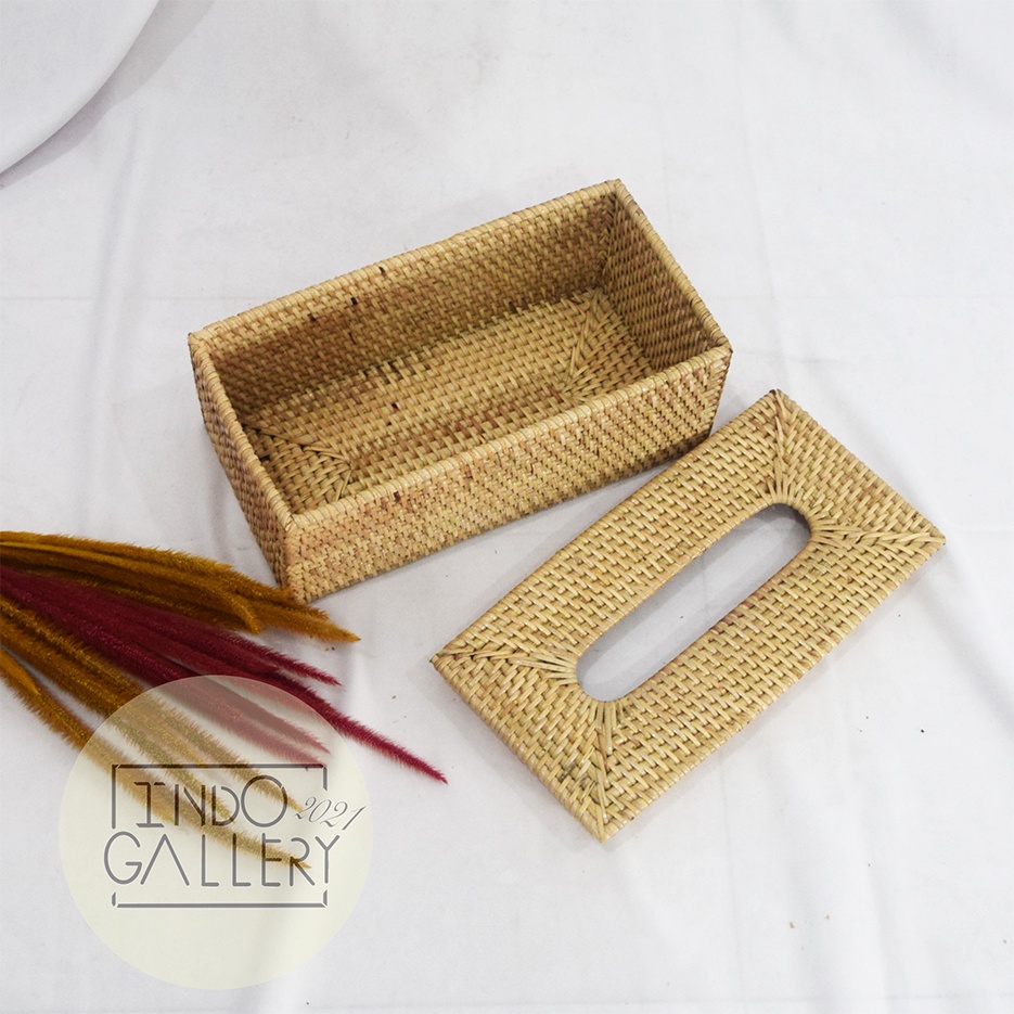 Jual KOTAK TISSUE ROTAN PERSEGI NATURAL / KOTAK TISSUE ROTAN 24CM ...