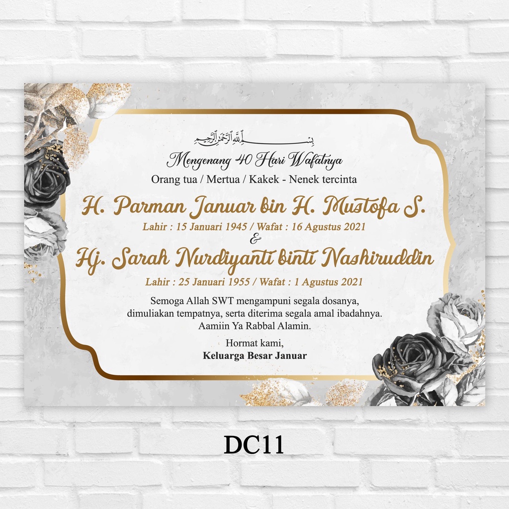 Jual Stiker kartu memperingati 40 / 100 /1000 hari wafat meninggal ...