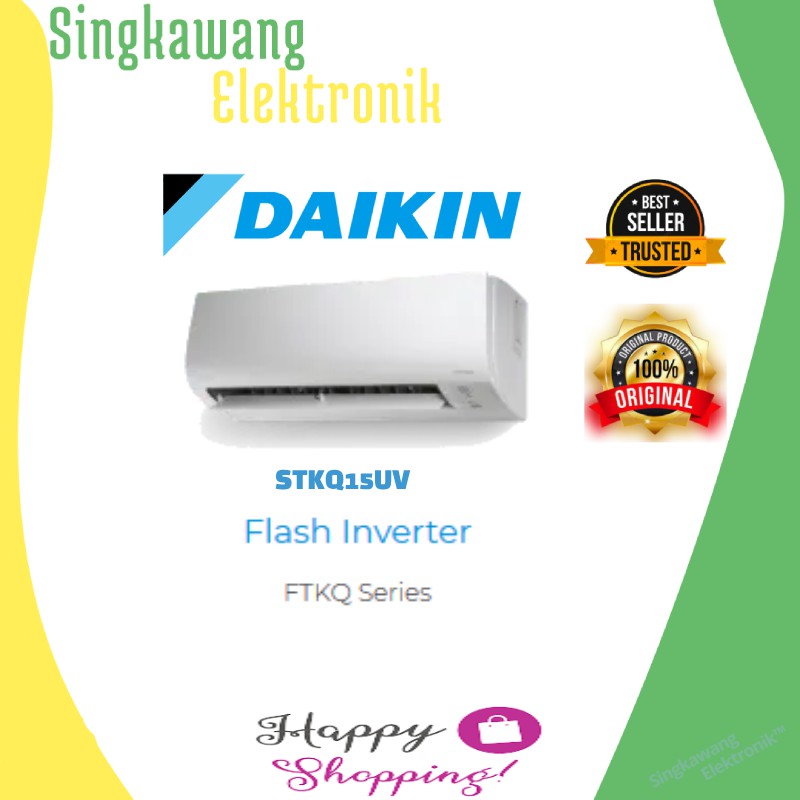 Jual AC DAIKIN FLASH INVERTER R32 FTKQ-15UVM4 ½ PK UNIT ONLY | Shopee ...