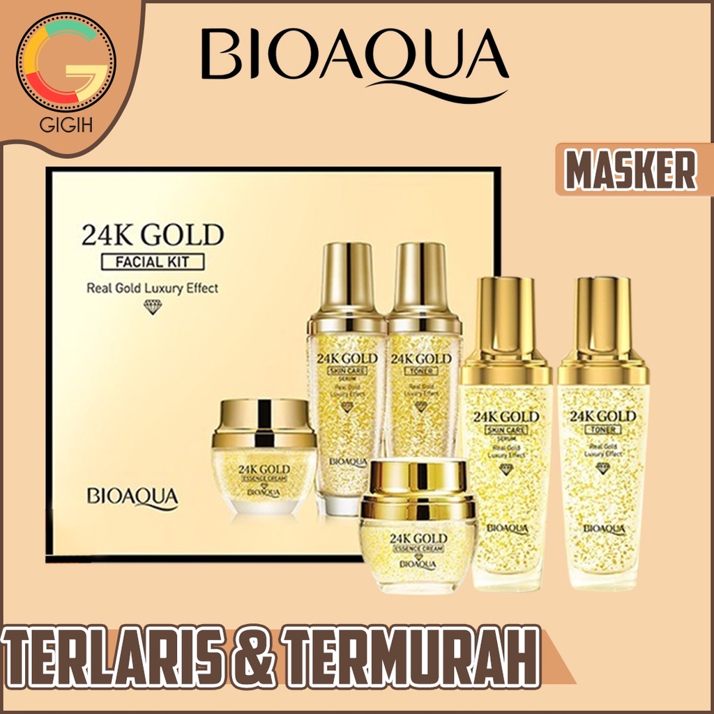 Jual BIOAQUA 24K GOLD SKINCARE KIT SERIES (1 SET ISI 3 ITEMS) | Shopee ...