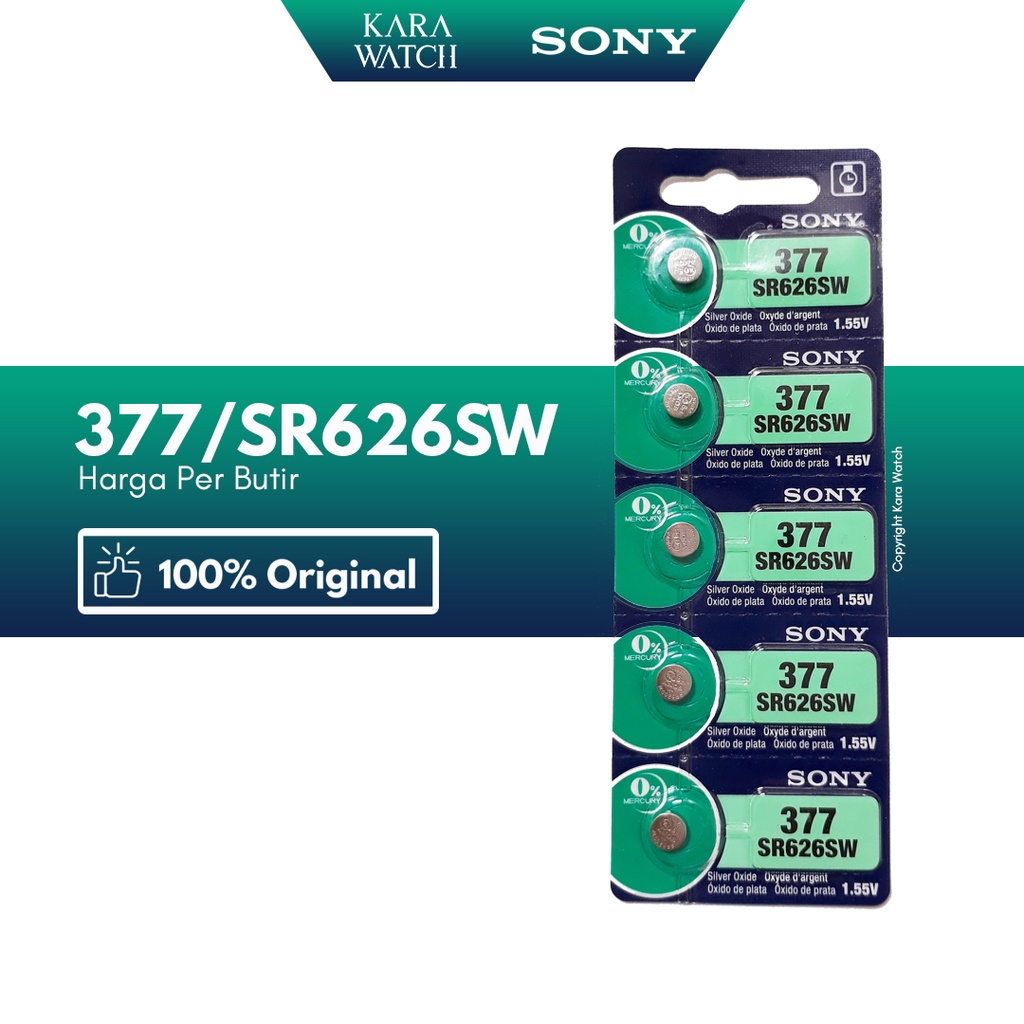 Jual Baterai Sony 377 SR626SW 626 Original Jam Tangan Analog | Shopee ...