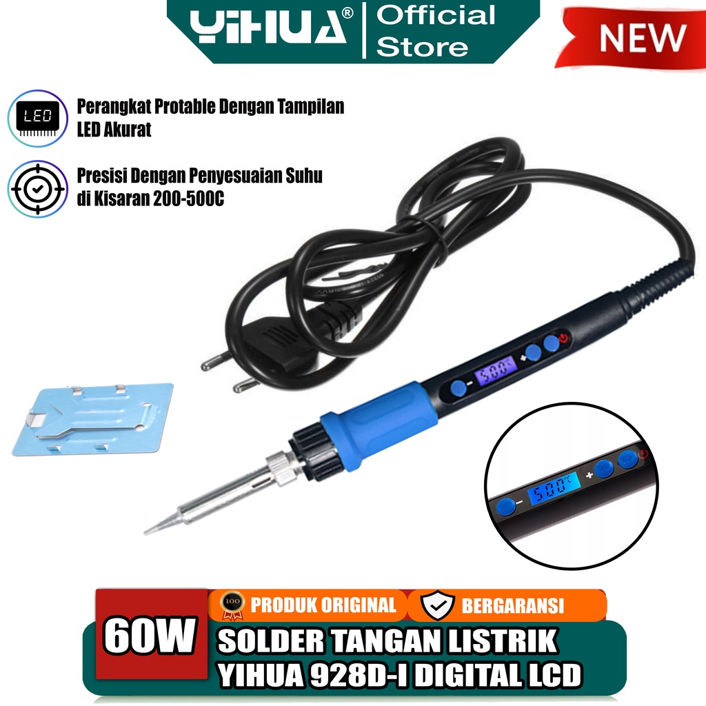Jual Yihua 928D-I Solder Tangan Listrik Soldering Iron 60W Adjustable Temperature Suhu Layar LCD ...