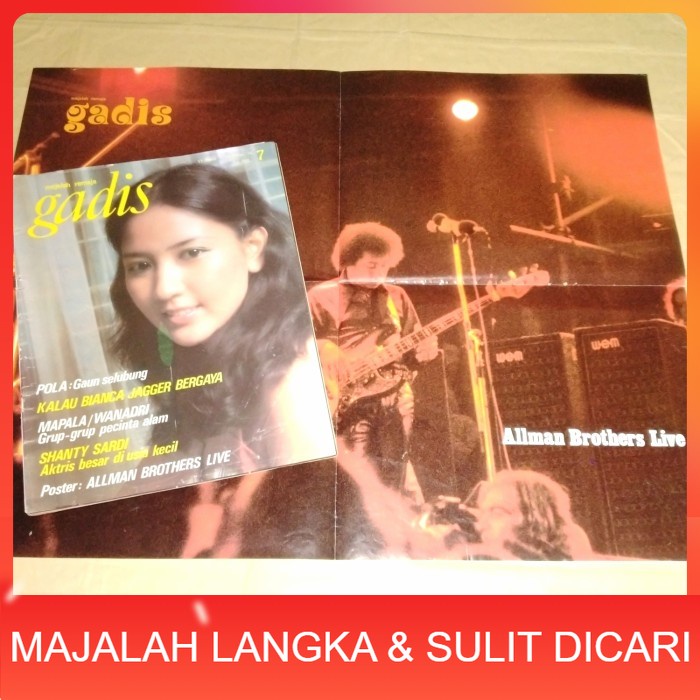 Jual Majalah GADIS No.7 Mar 1976 ANNA TAIRAS + POSTER ALLMAN BROTHERS LIVE Langka | Shopee Indonesia