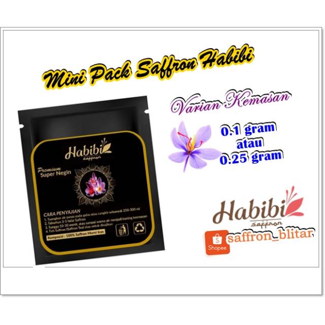 Jual Habibi Saffron Premium Super Negin (Mini Pack) | Shopee Indonesia