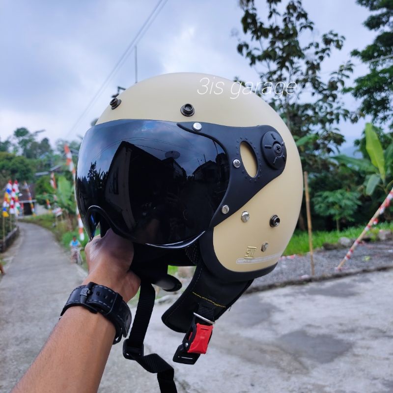 Jual HELM BOGO RETRO PILOT FULL LEHER SNI ORIGINAL | Shopee Indonesia