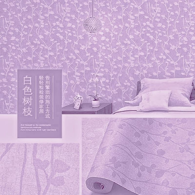 Jual Wallpaper Sticker Dinding Ungu Tekstur Daun Shopee Indonesia