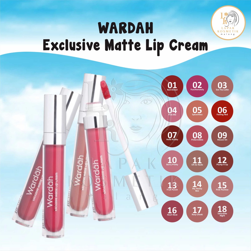 Jual Wardah Exclusive Matte Lip Cream Original | Lipcream Wardah ...