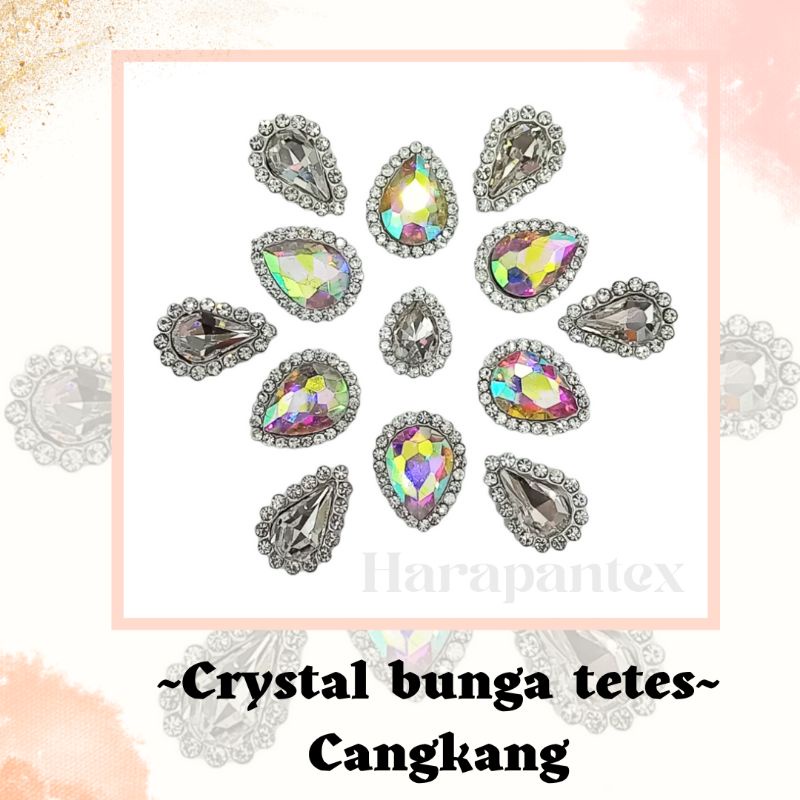 Jual Crystal Bunga Permata Tetes/Diamond Cangkang/Model Air Tetes/10 ...
