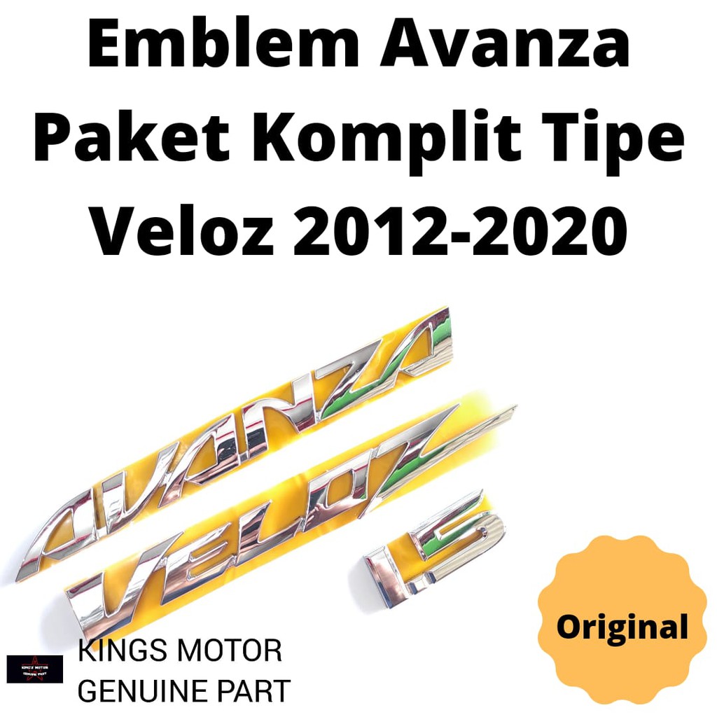 Jual Emblem Avanza Paket Komplite Type Veloz 2012-2020 Original ...