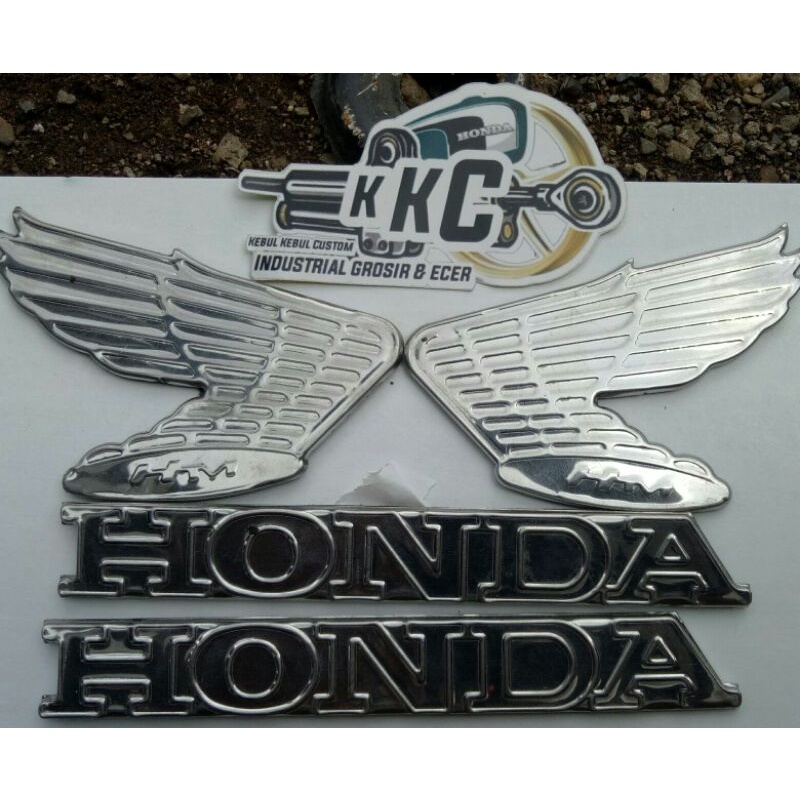 Jual Emblem Logo tangki cb100 cb125bahan besi plat bagus-sepasang logo ...