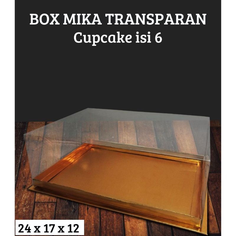 Jual Box Cupcake Isi 6 / 24 x 17 x 12 cm / Box Hampers Mika Termurah/ Box Mika Donat isi 6 ...