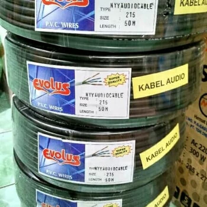 Jual Kabel Listrik Evolus 2 × 0.75/ 2 × 0.75 Hitam Harga Per Meter M ...