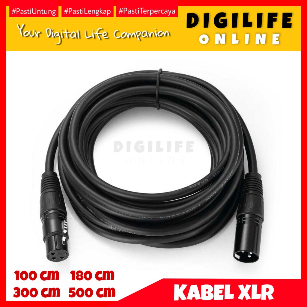 Jual Kabel Mic Karoke 1 meter 3 meter 5 meter 180 cm XLR M/F OFC ...