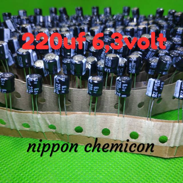 Jual Kapasitor capasitor elco elko 220uf 6.3v 6,3v original | Shopee ...