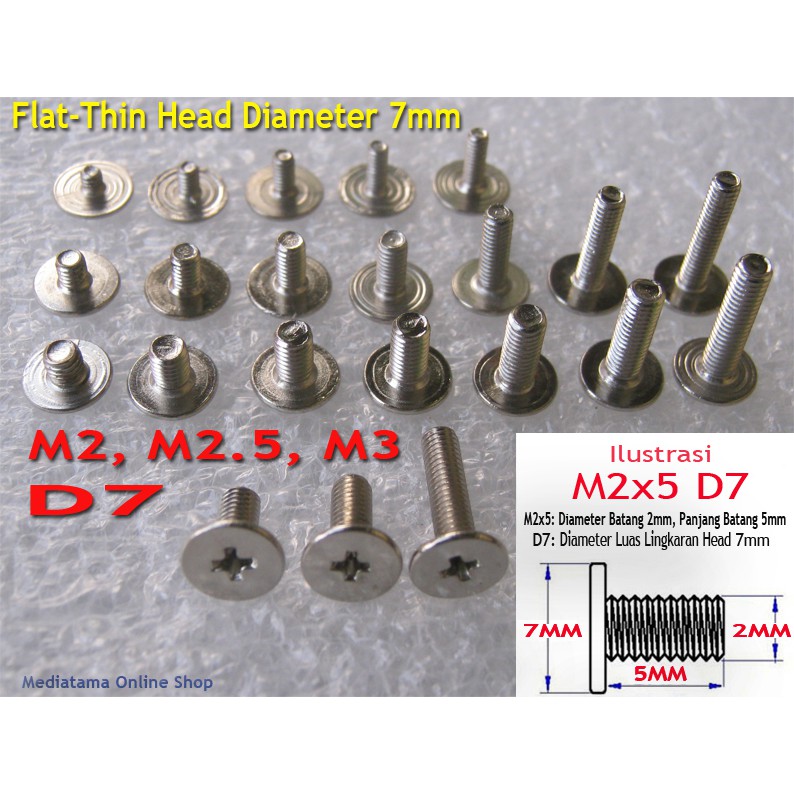 Jual Baut/Sekrup Engsel Casing Laptop Notebook Netbook M2 M2.5 M3 ...