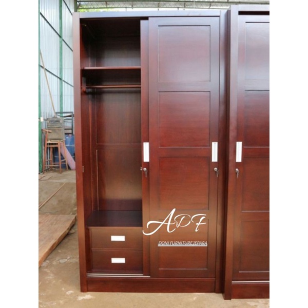 Jual Almari Pakaian Minimalis Kayu Jati Lemari Pakaian Modern | Shopee ...