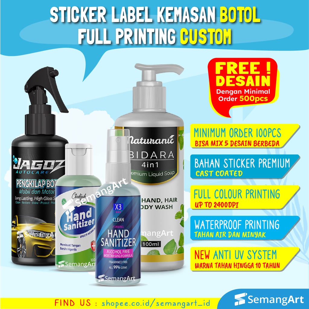 Jual Stiker Label Botol Agro Kosmetik Sticker Botol Spray Pump Trigger ...