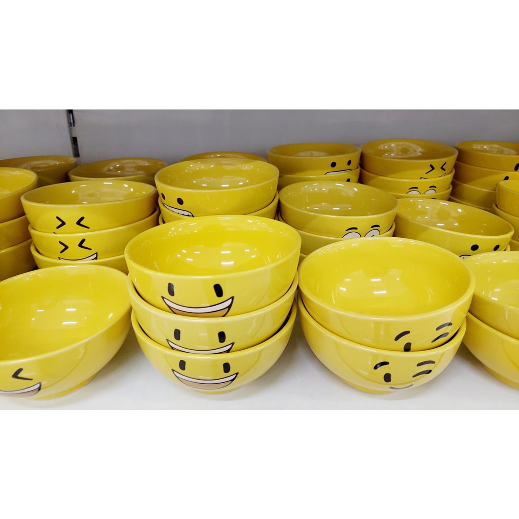 Jual Mangkok Cantik Keramik Porselen Karakter Smiley Emoticon Lucu Dan ...