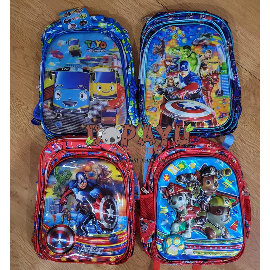 Jual TAS SEKOLAH ANAK SD RANSEL KARAKTER 6 DIMENSI TIMBUL IMPORT | Shopee Indonesia