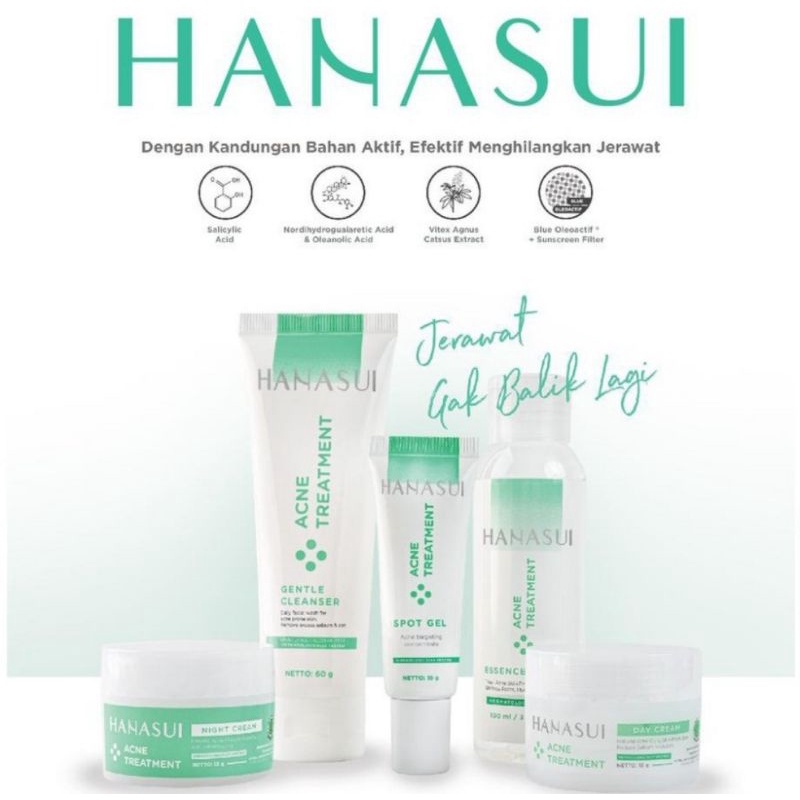 Jual HANASUI ACNE TREATMENT SERIES - CREAM CLEANSER ESSENCE ACNE ...