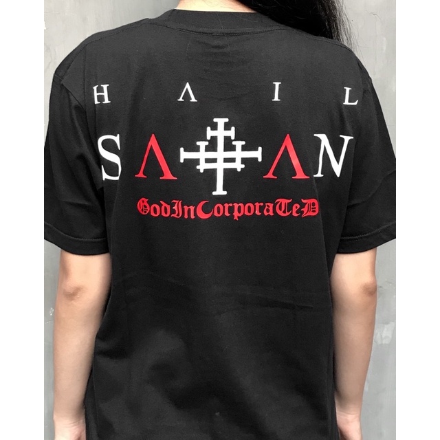Jual kaos hail satan godincorporated setan logo pentagram 666 horor ...