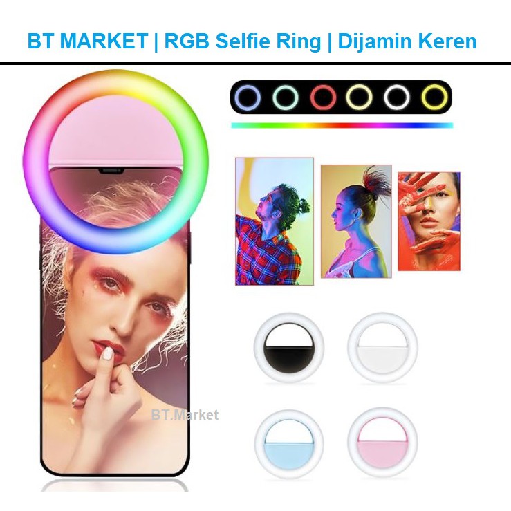 Jual PREMIUM Selfie Ring Light Bulat Rainbow, Lampu Untuk Kamera HP ...