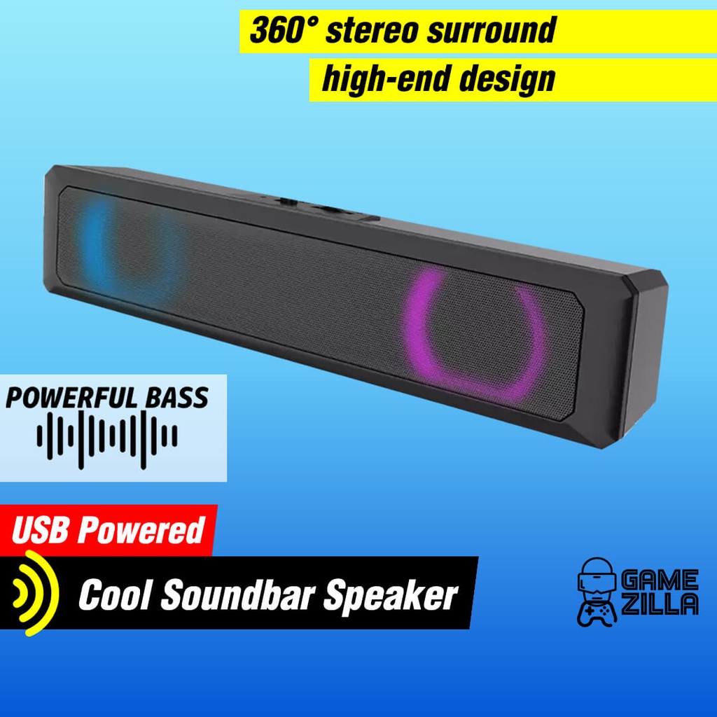 Jual Speaker USB Soundbar Mini Spiker PC Laptop Komputer Speker RGB ...