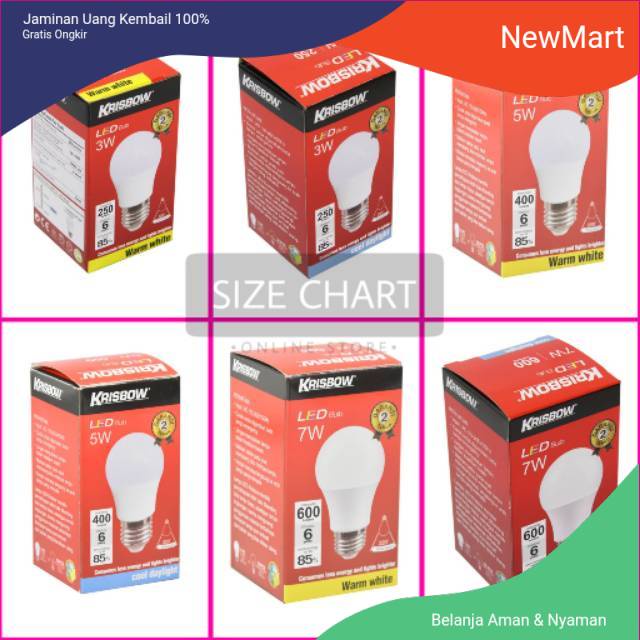 Jual KRISBOW Lampu Bohlam LED Putih/Kuning 3/5/7 Watt Satuan | Shopee Indonesia