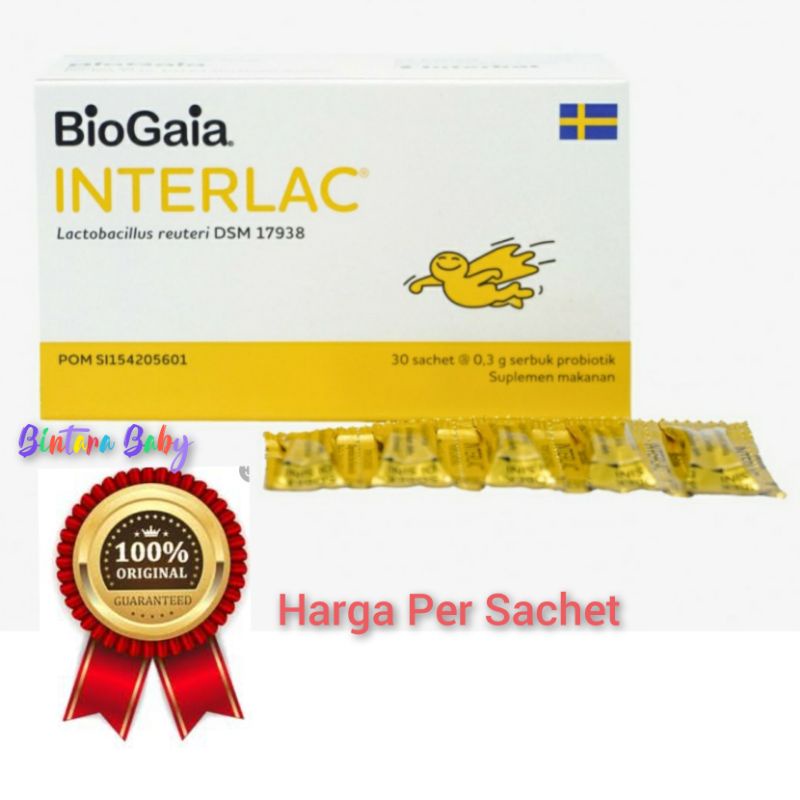 Jual Interlac Sachet Probiotik Anak / Interlac ORIGINAL BioGia Sachet ...